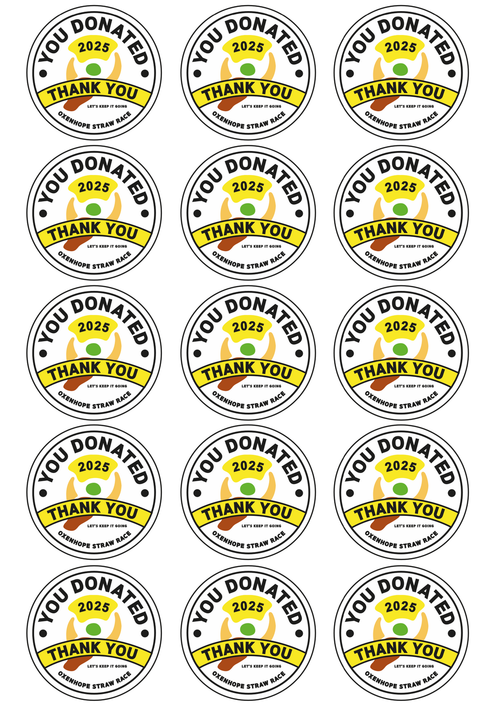 Straw Race Donation Stickers – The Oxenhope Straw Race - An Annual ...